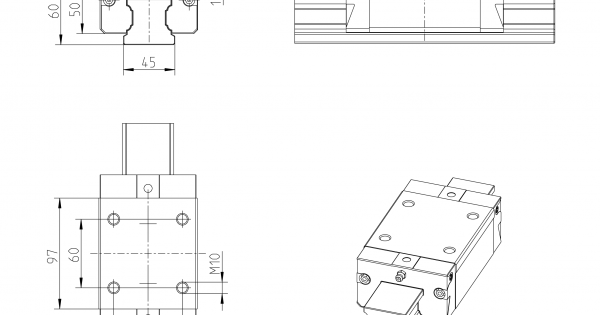 BALL RUNNER BLOCK CARBON STEEL KWD-045-SNS-C1-N-1 R162241420