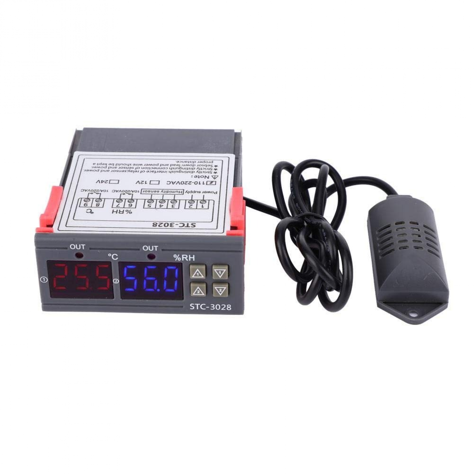 Temperature Control 12V/24V/110V /220V Digital Display Temperature And Humidity Controller Meter ...